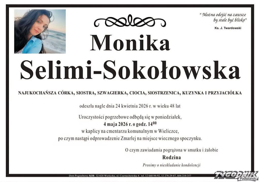 [24tp.pl] Zmarła Monika Selimi-Sokołowska. Była dziennikarką z Zakopanego
