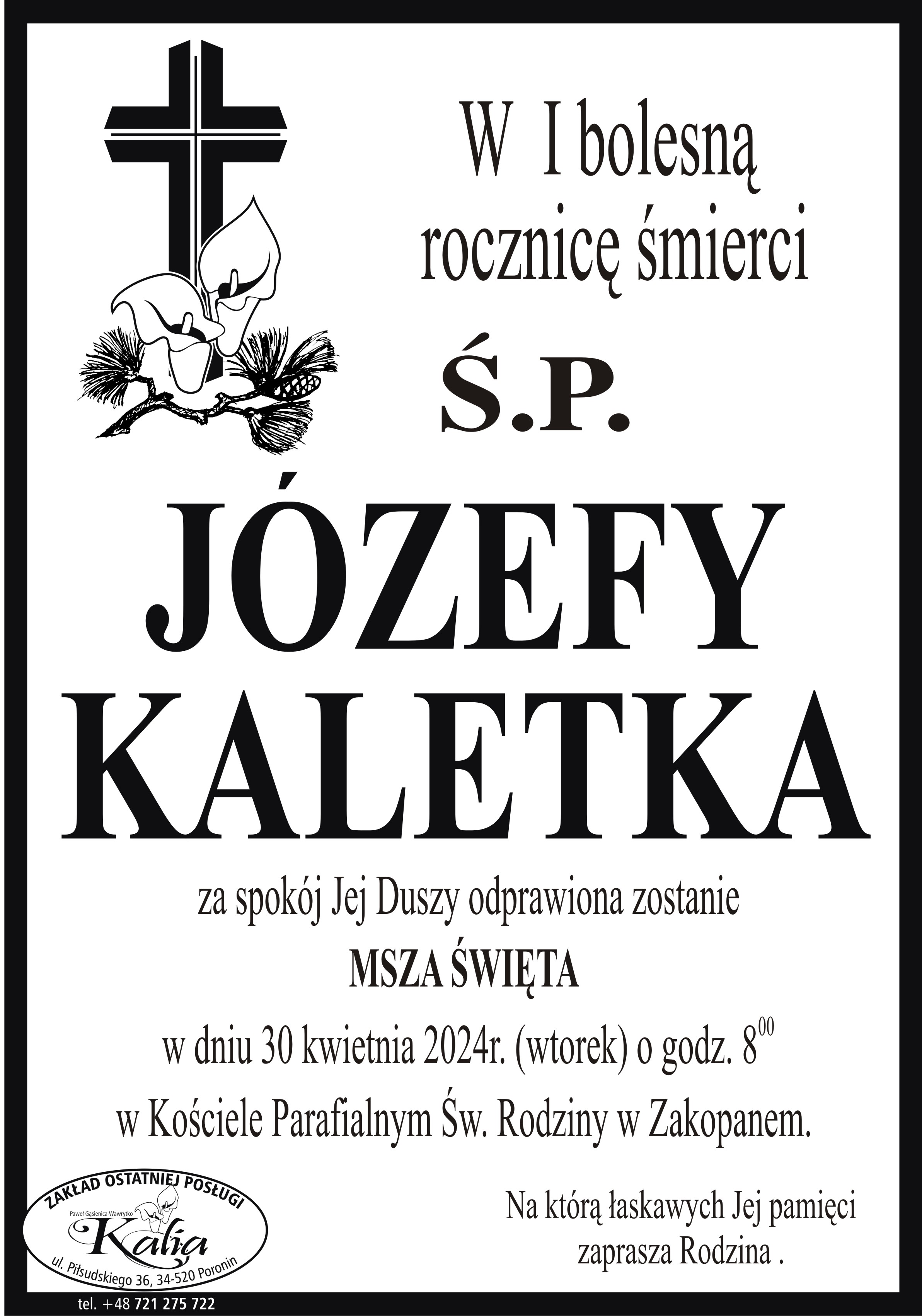 [24tp.pl] Józefa Kaletka (ROCZNICA)
