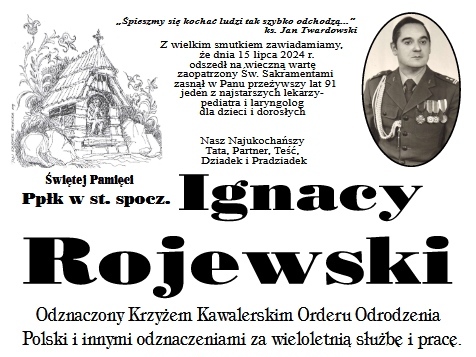[24tp.pl] Zmarł Ignacy Rojewski, lekarz, sportowiec, wojskowy